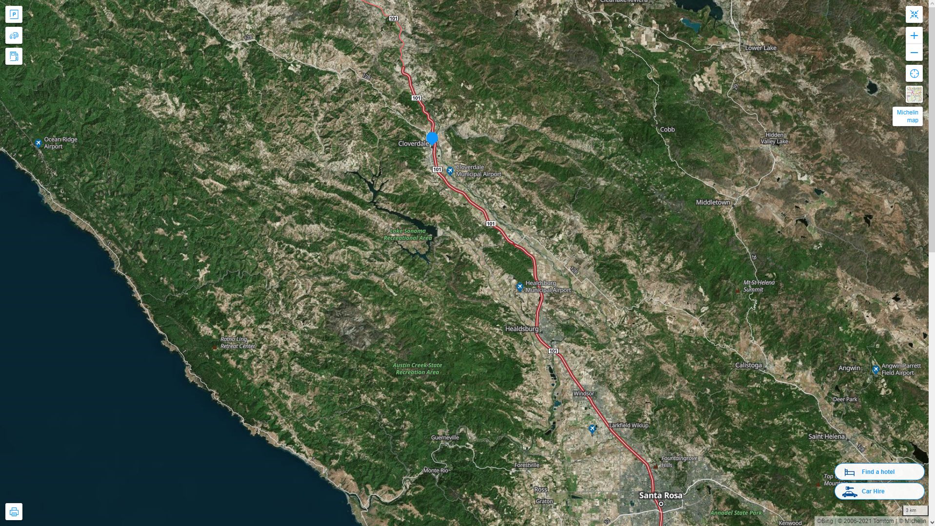 Cloverdale, California Map