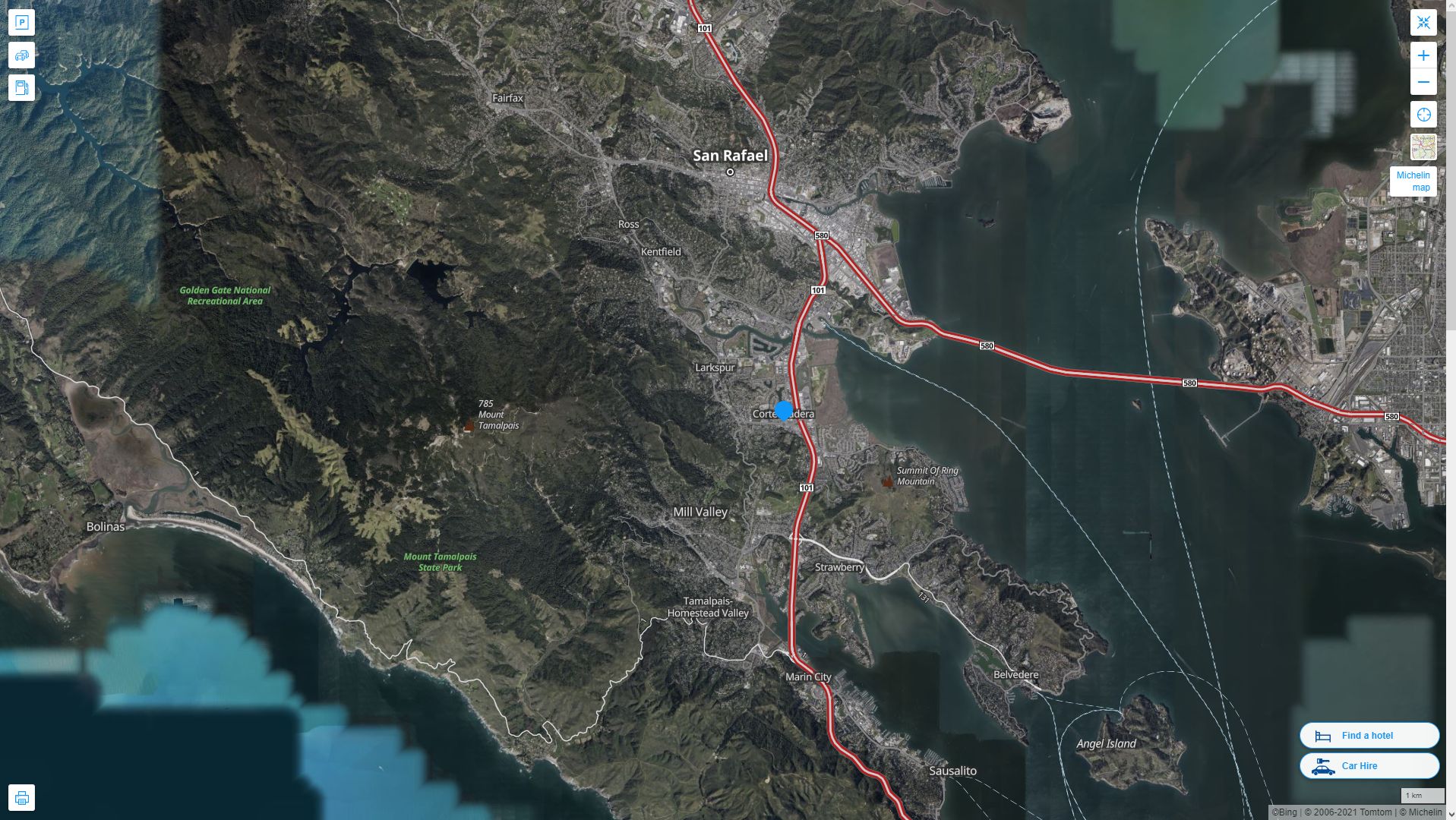 Corte Madera, California Map