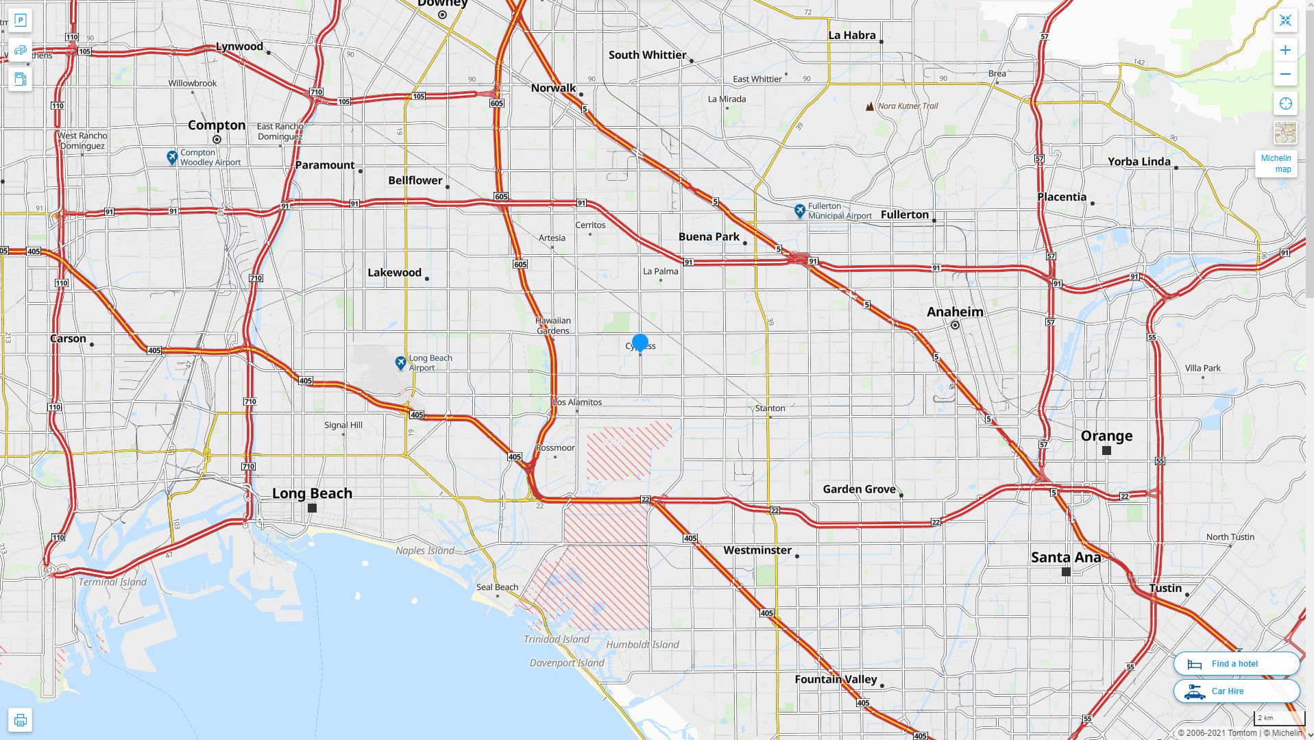Cypress, California Map