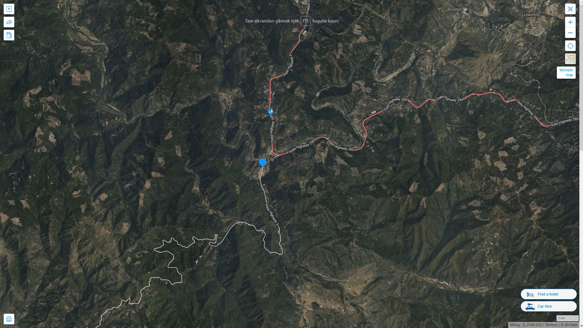 Douglas City, California Map