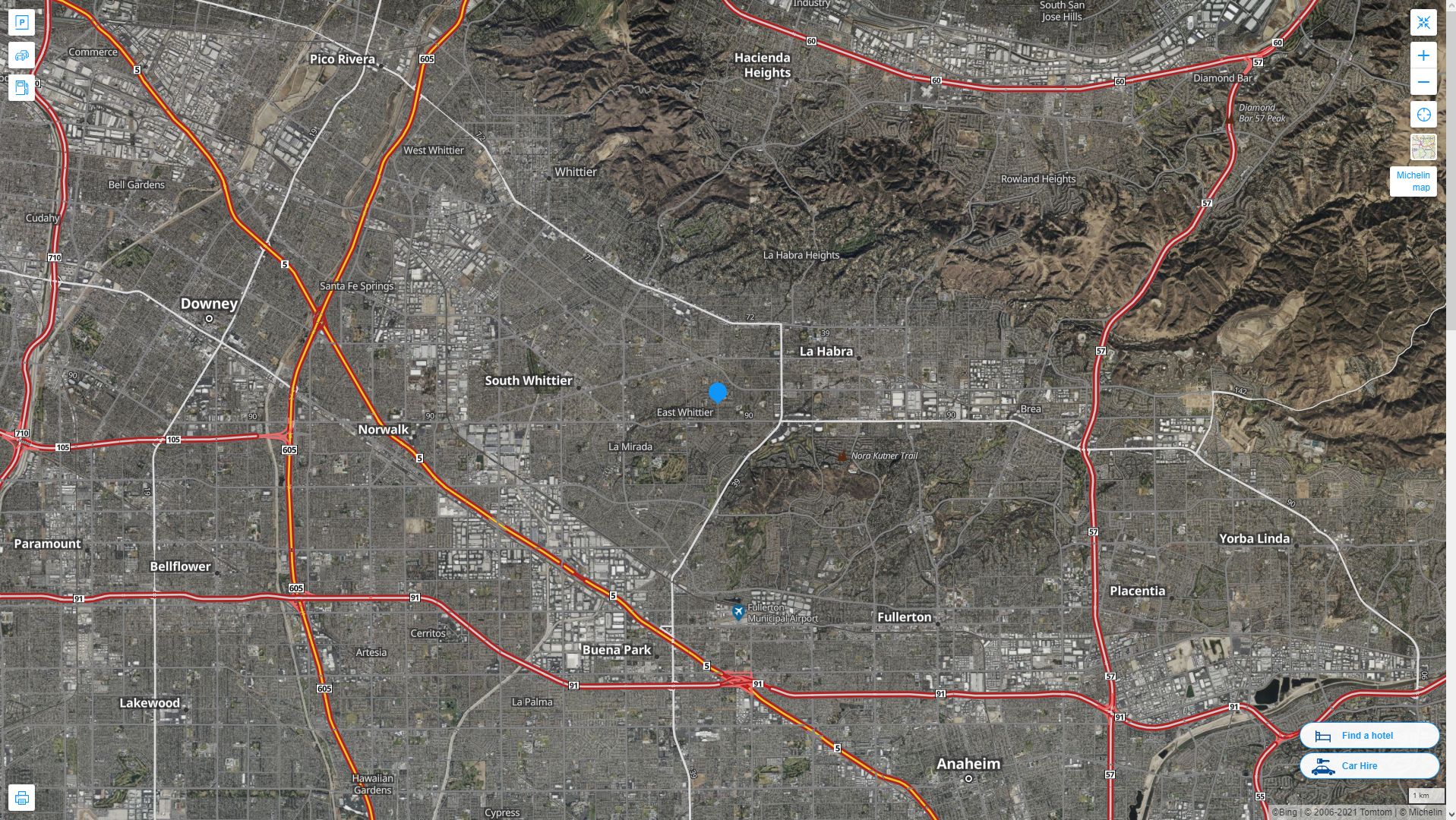 East La Mirada, California Map