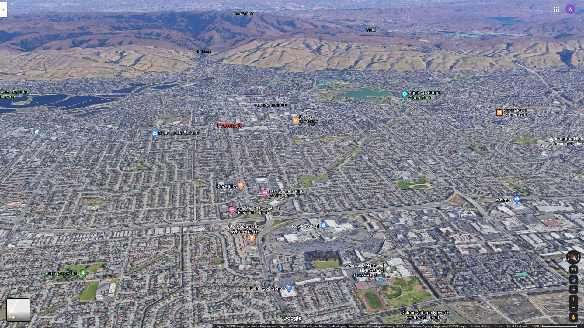 Fremont, California Map