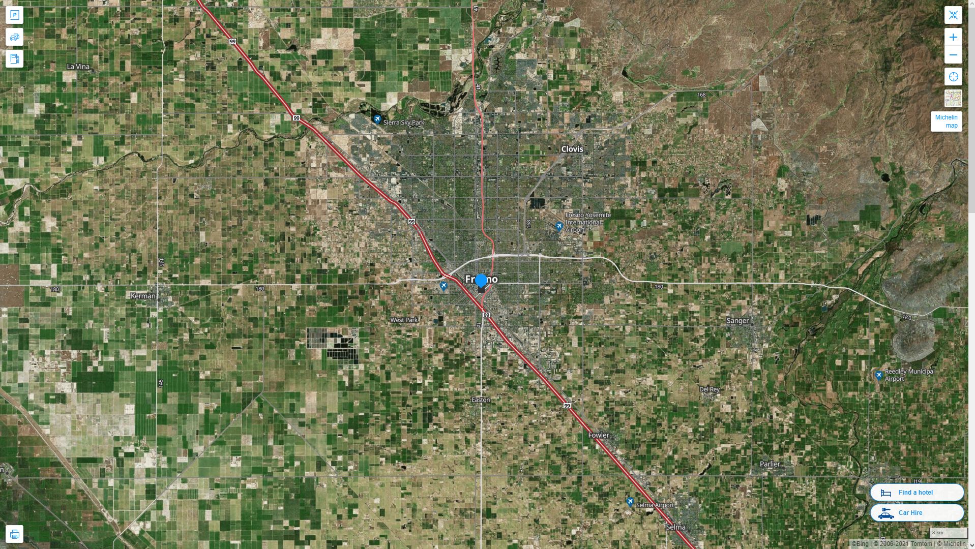 Fresno, California Map