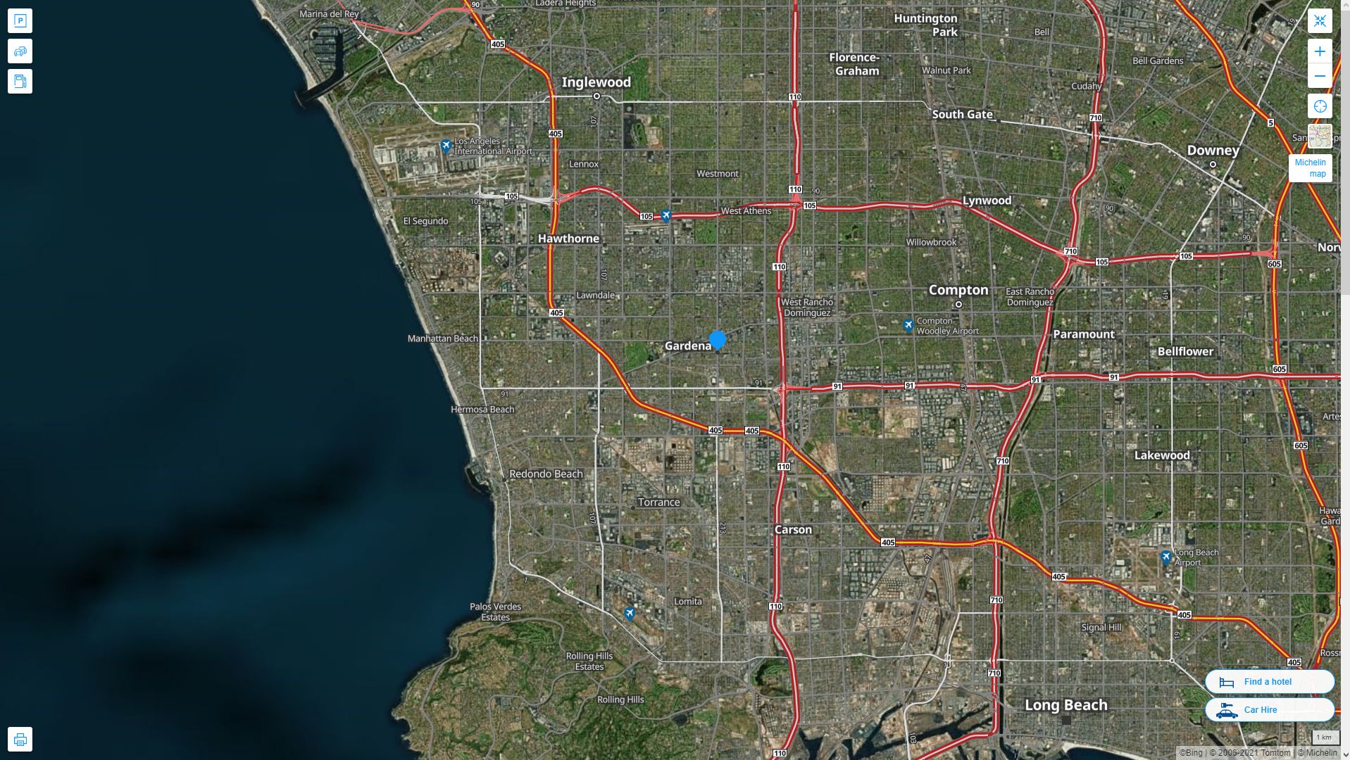 Gardena California Map - United States