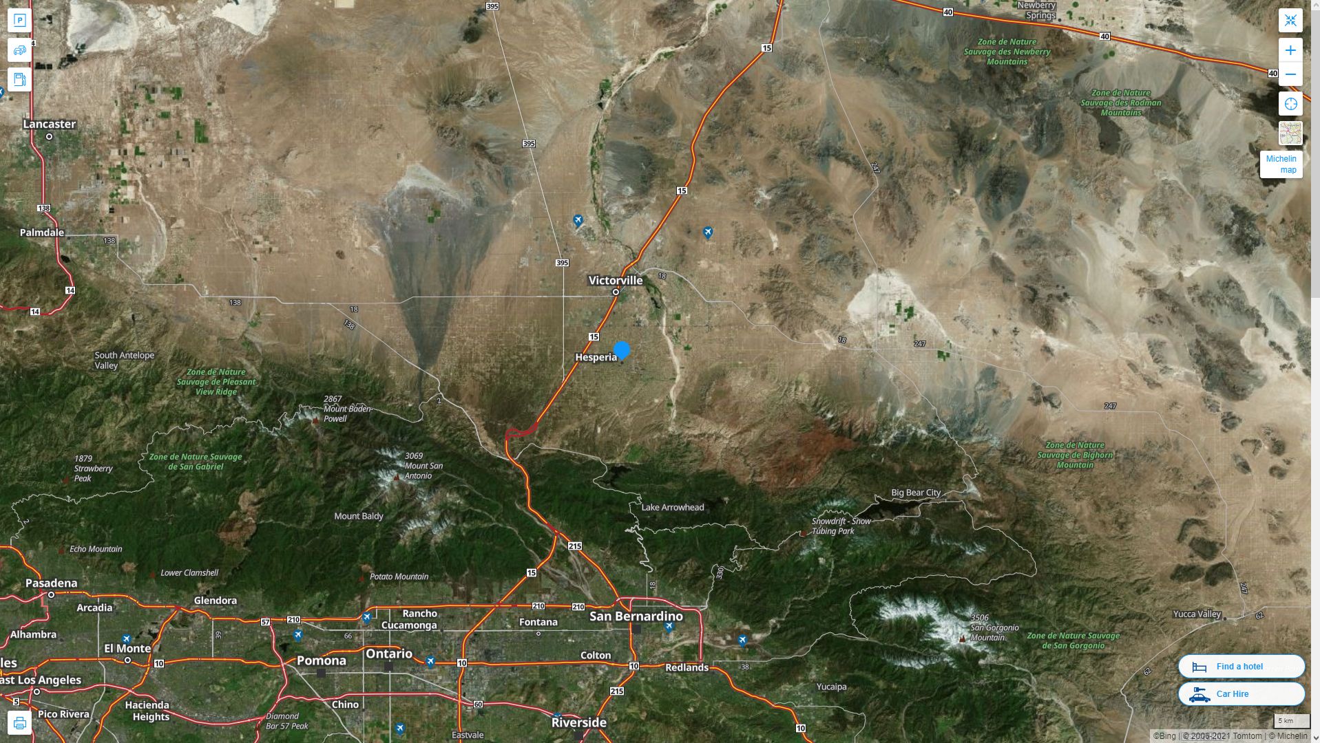 Hesperia, California Map