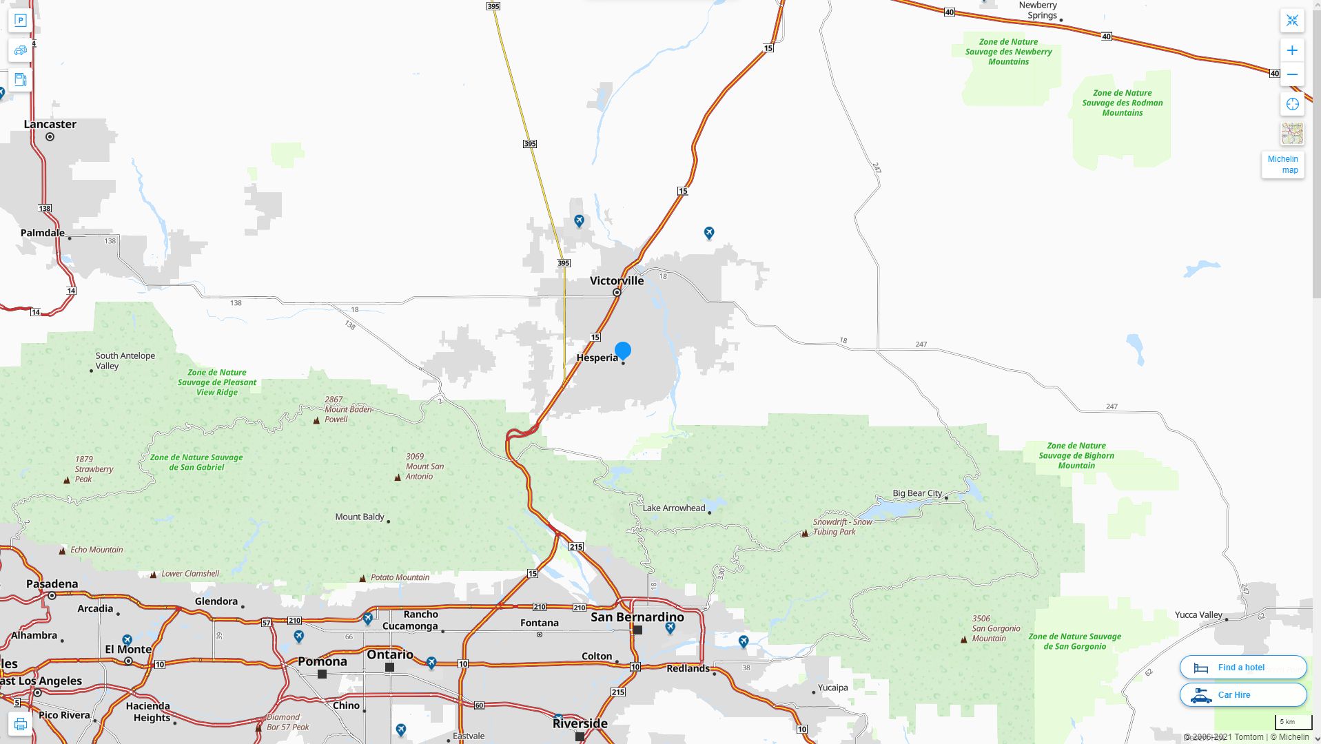 Hesperia, California Map