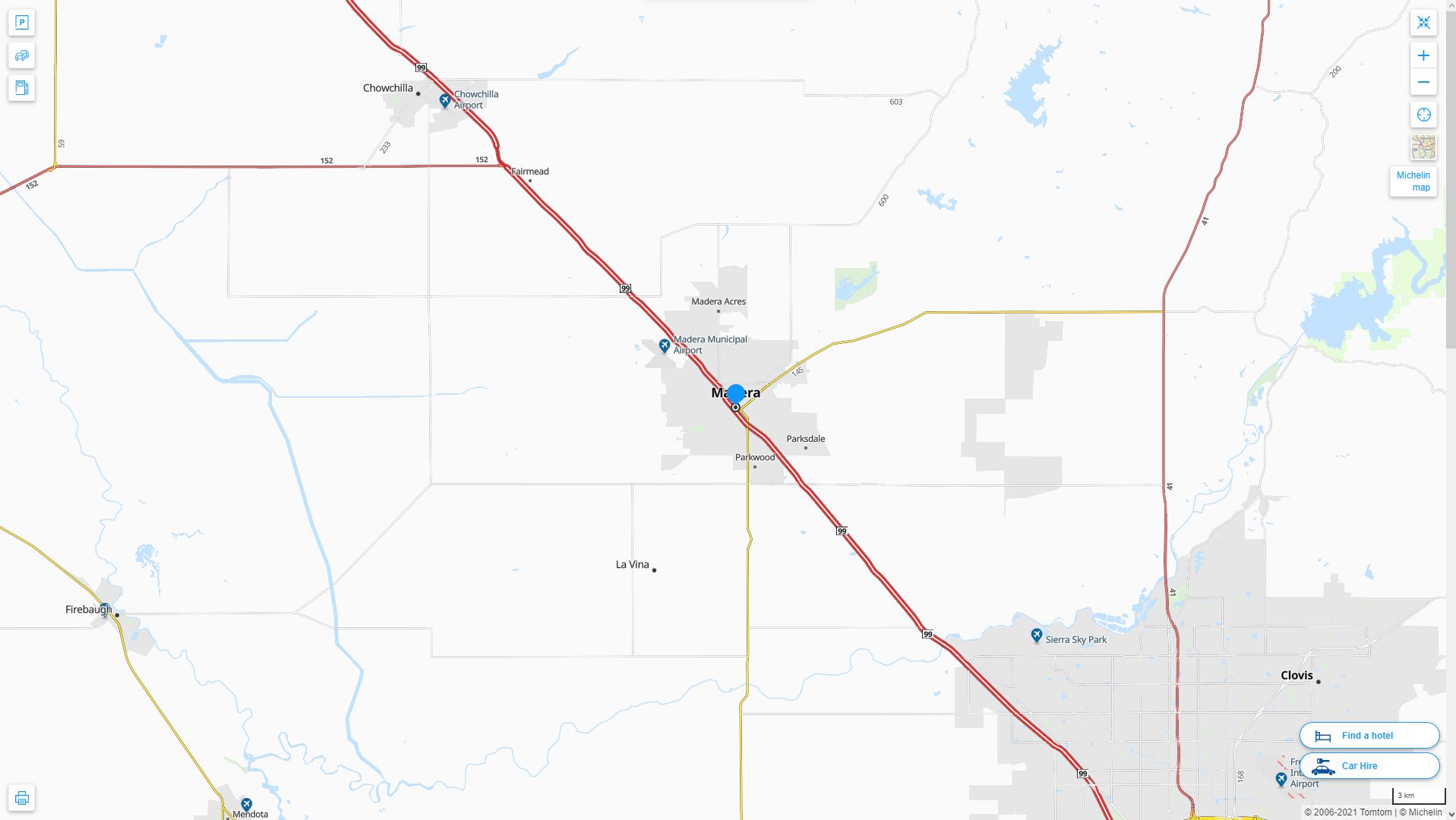 Madera California Map - United States