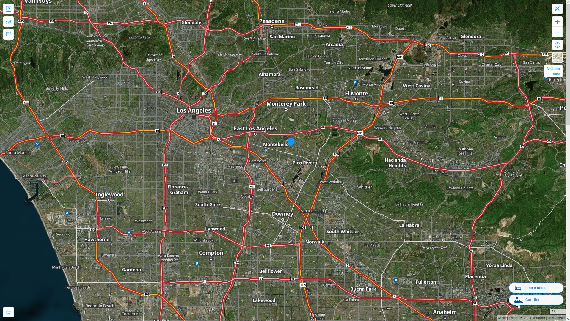 Montebello, California Map