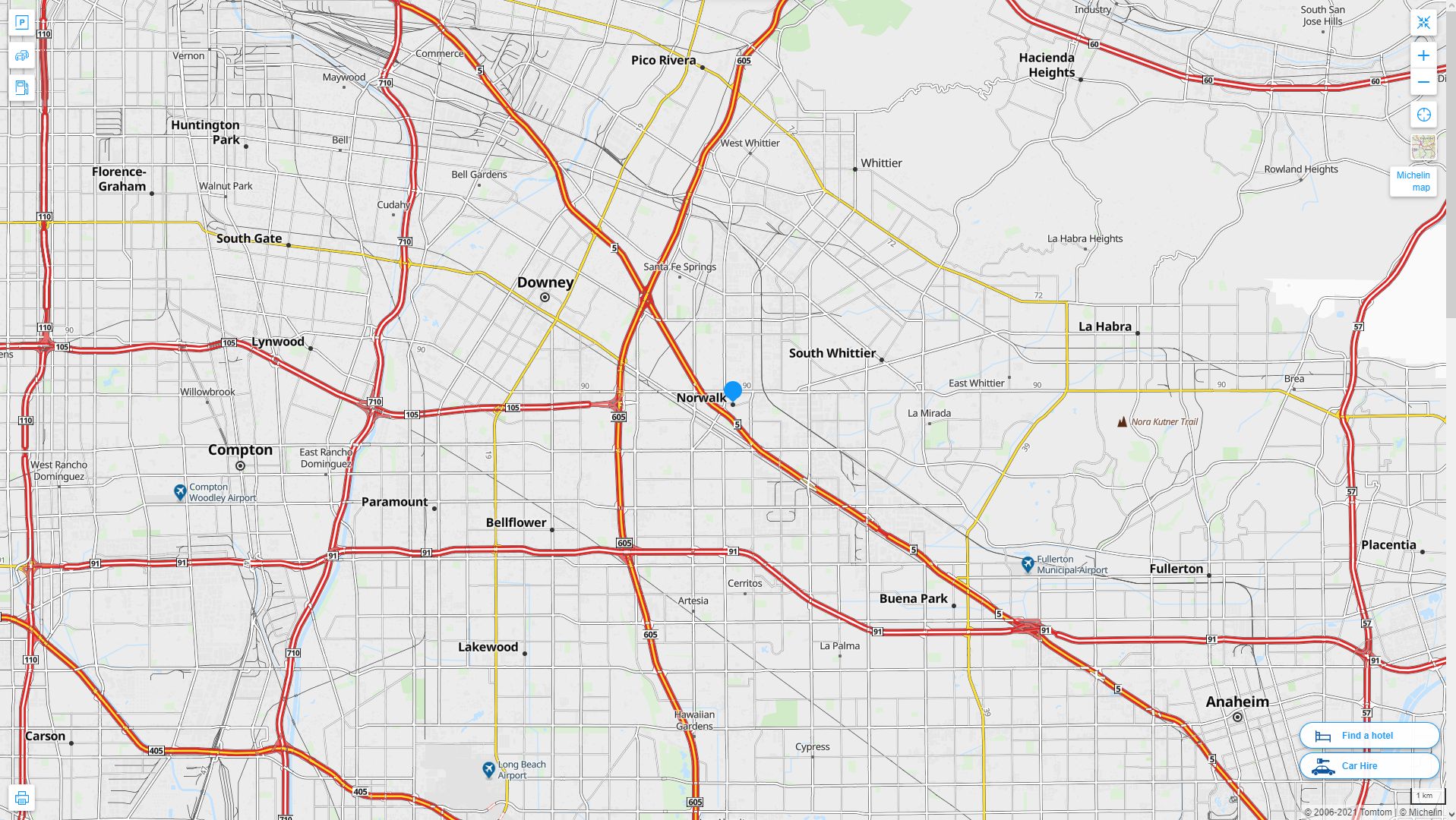 Norwalk, California Map
