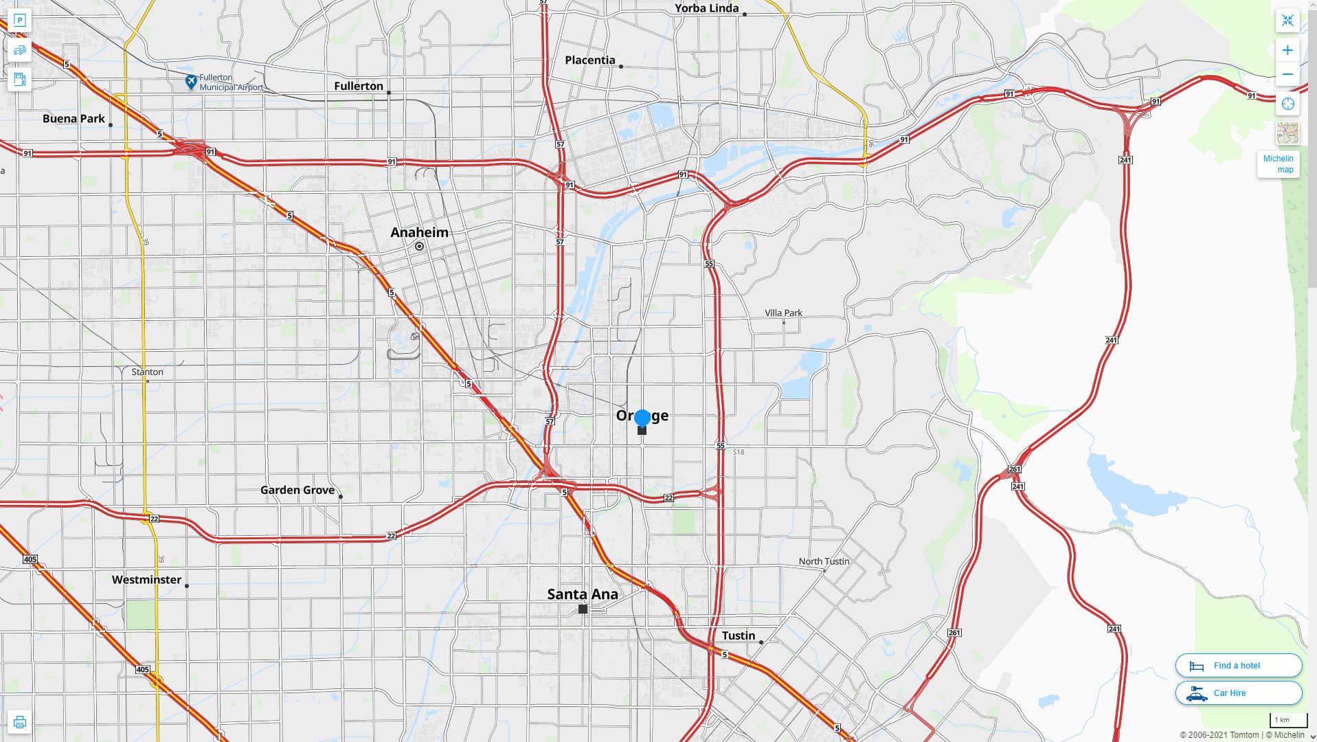 Orange, California Map