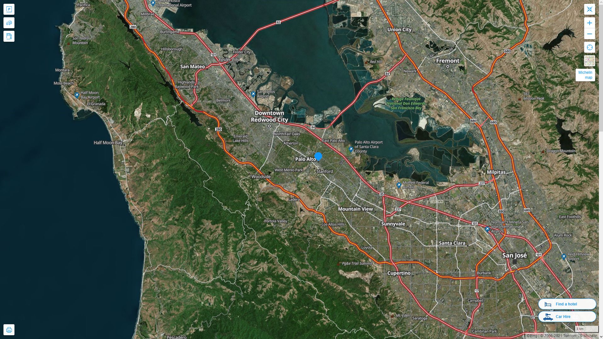 Palo Alto California Map