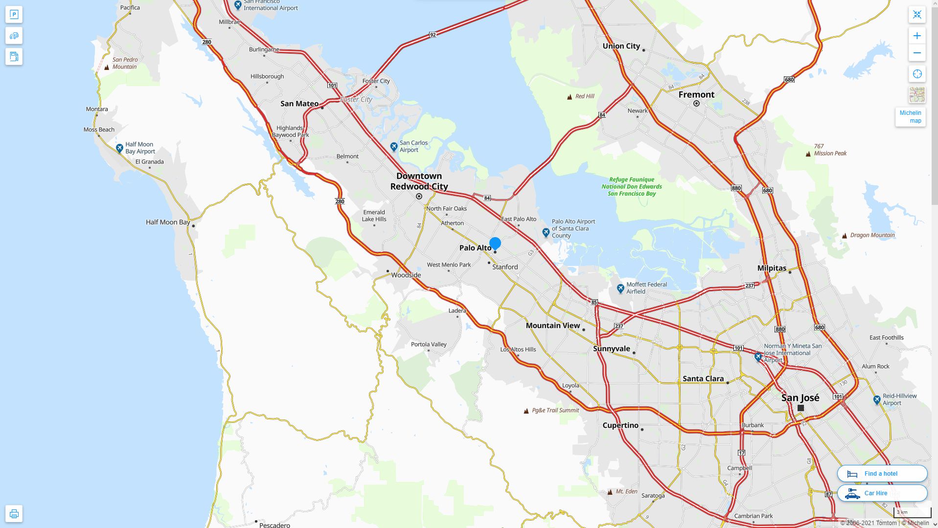 Palo Alto California Map