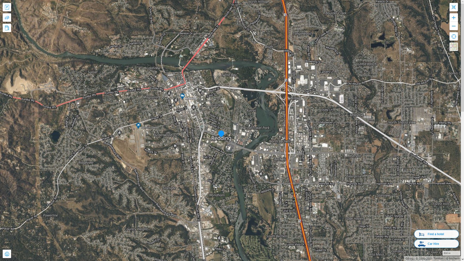 Redding, California Map