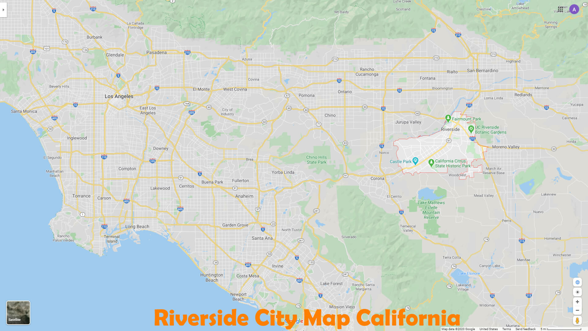 Riverside, California Map