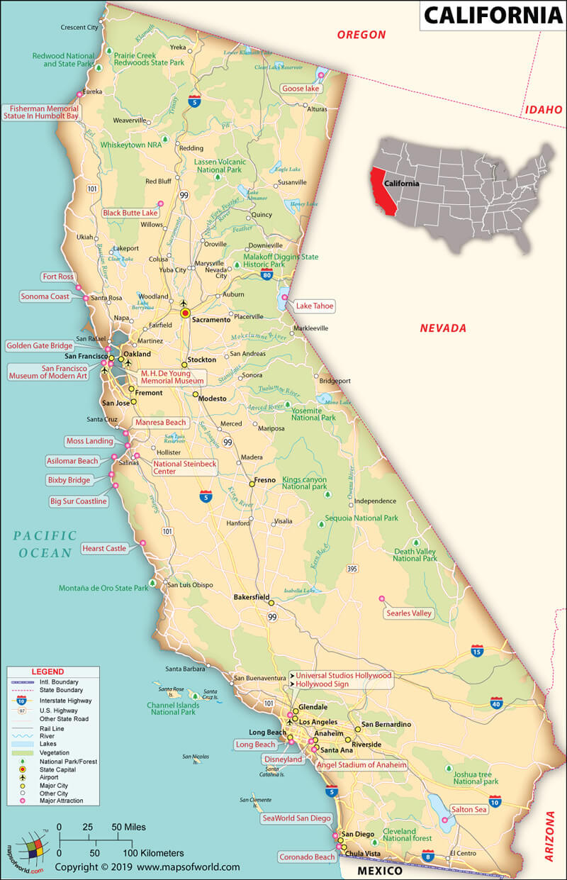 Sacramento, California Map