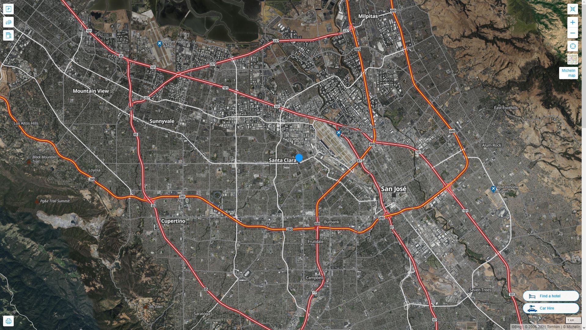 Santa Clara, California Map