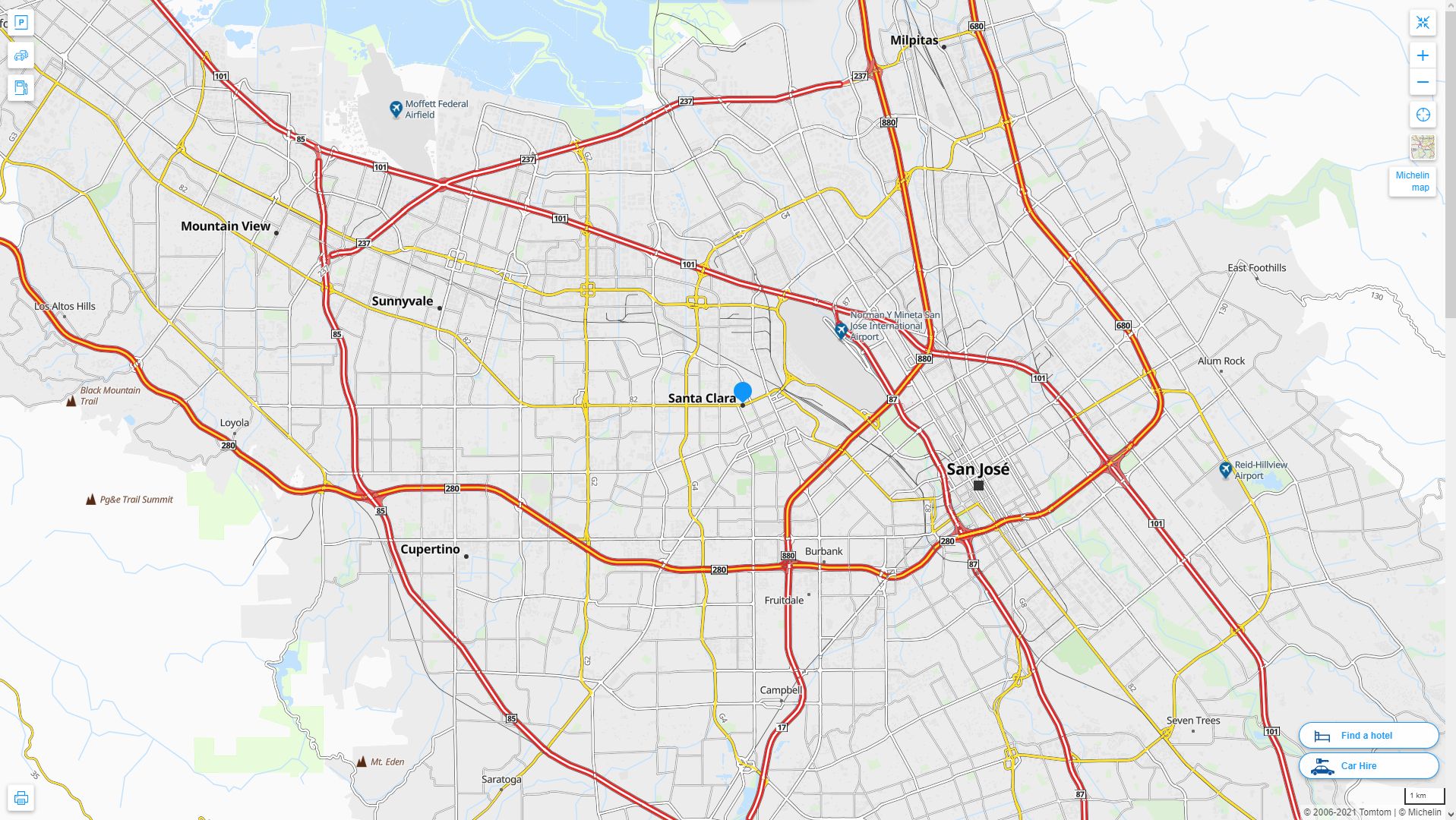 Santa Clara, California Map