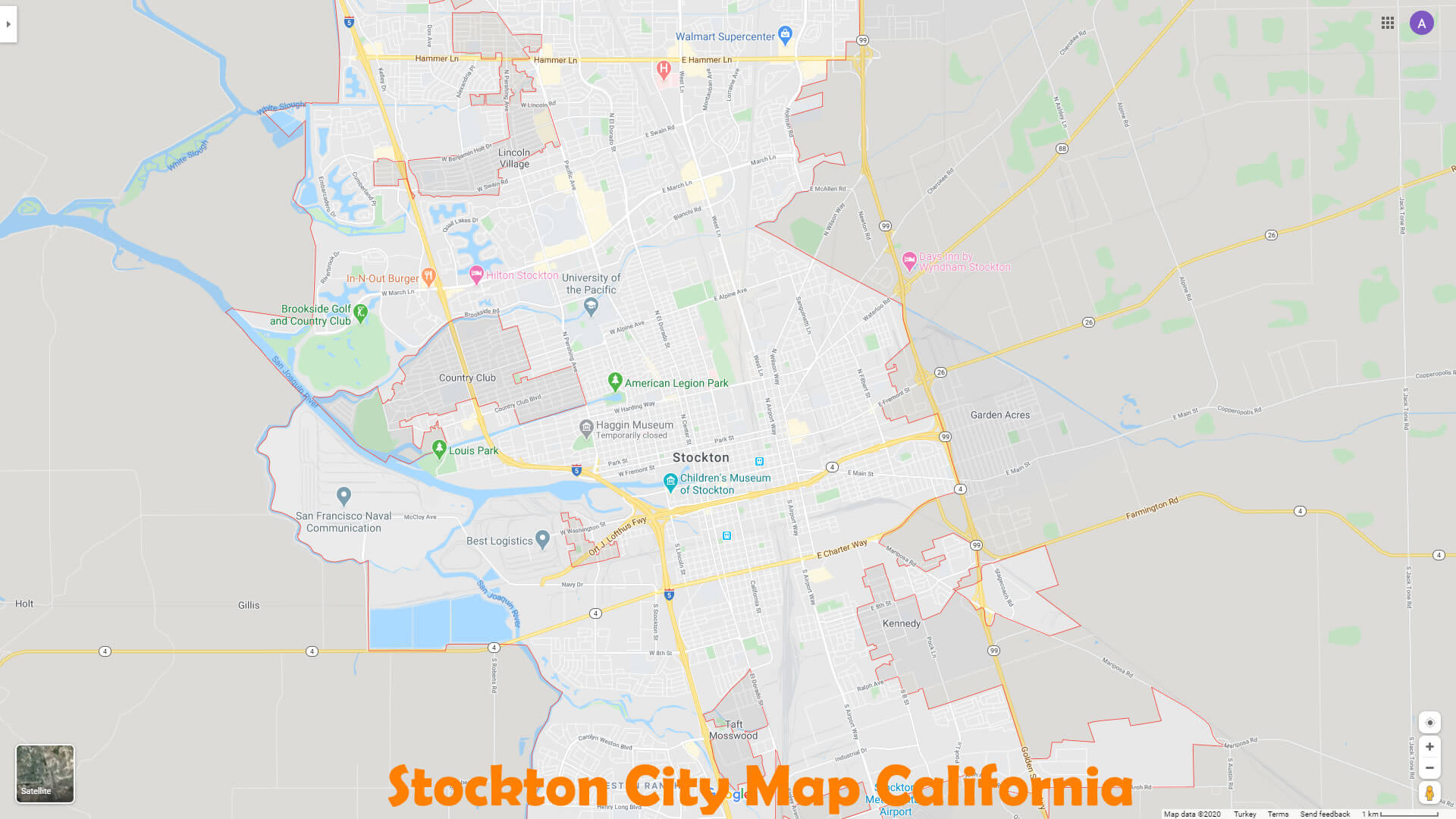Stockton, California Map