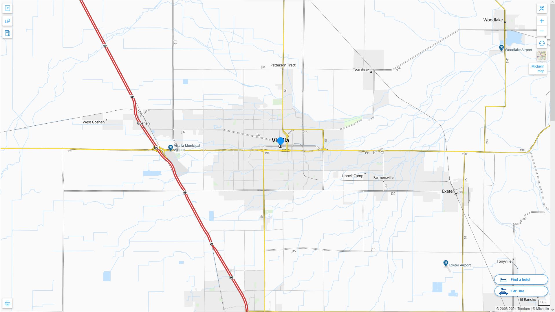 Visalia California Map