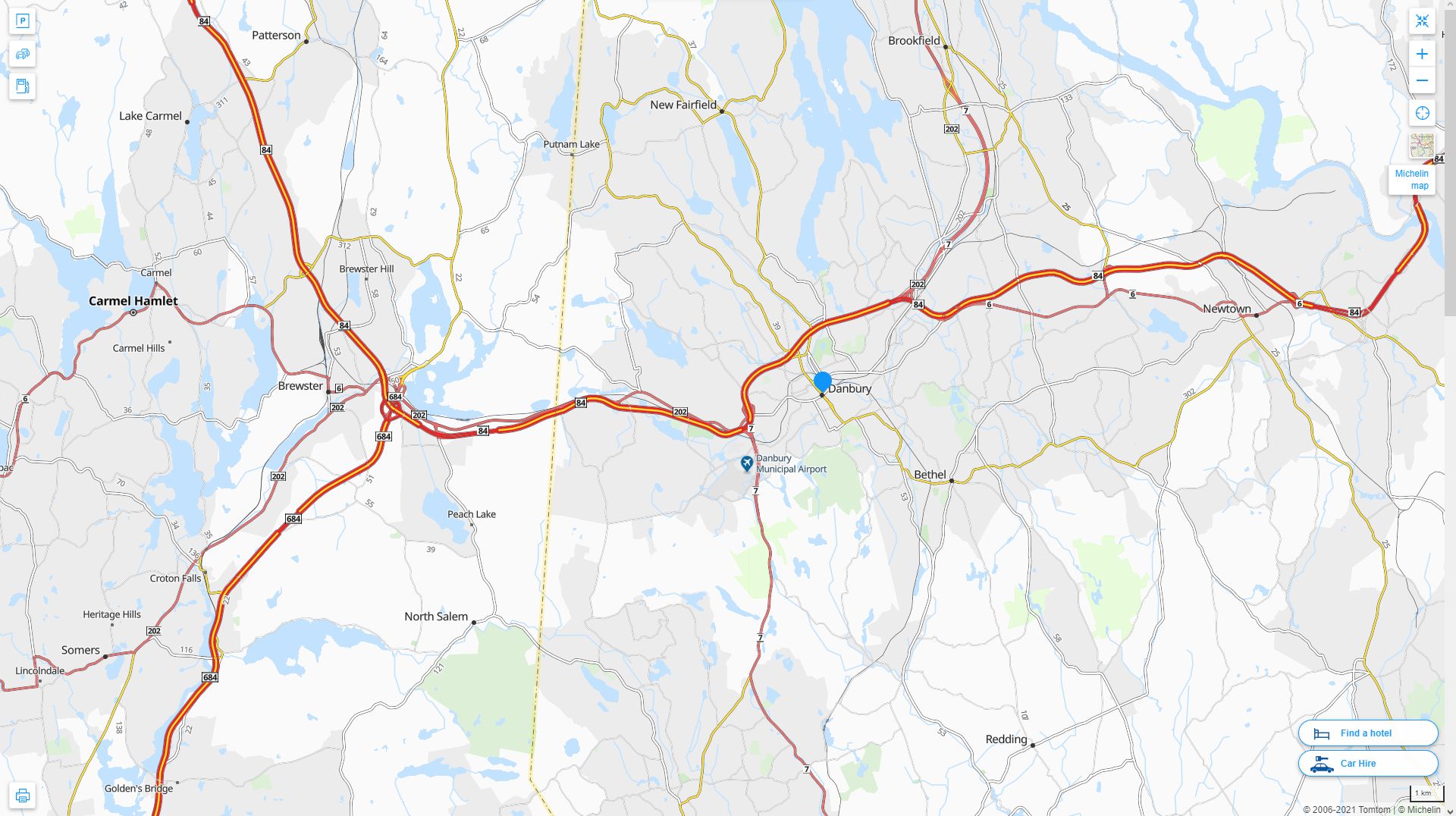 Danbury, Connecticut Map