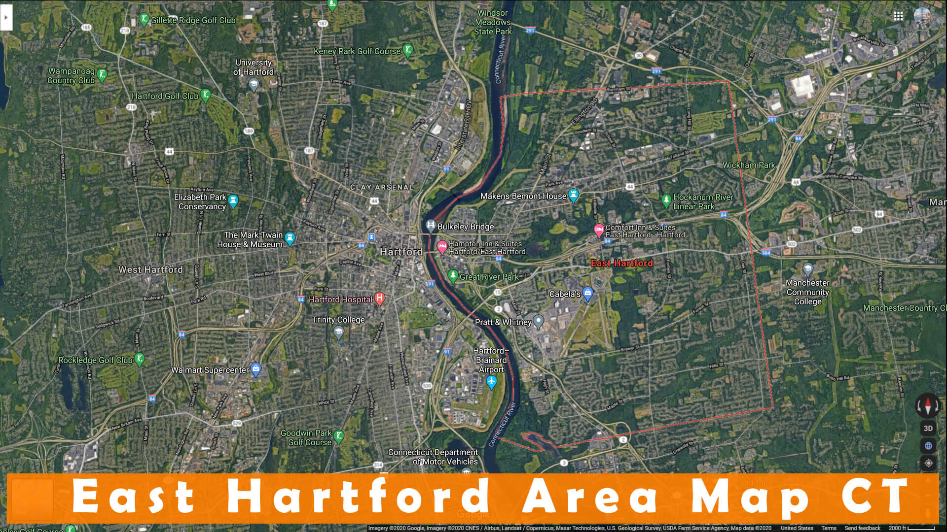 East Hartford, Connecticut Map