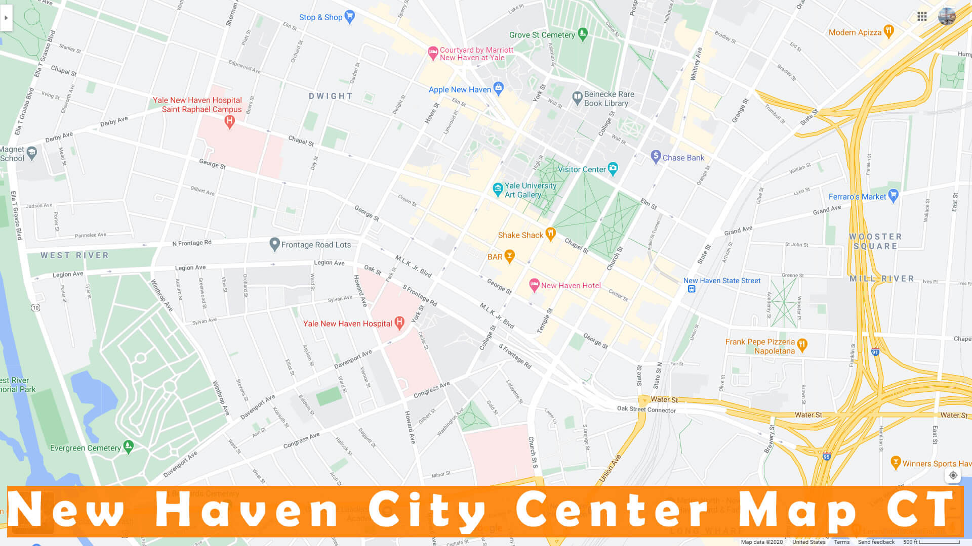 New Haven Connecticut Map - United States