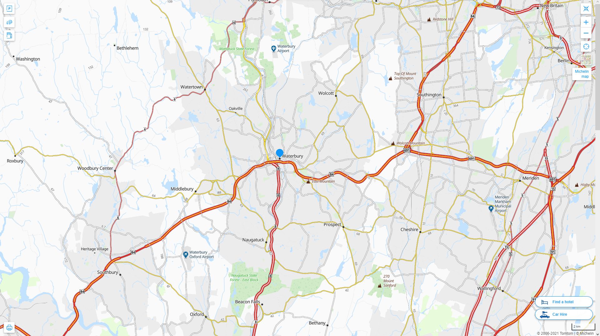 Waterbury, Connecticut Map