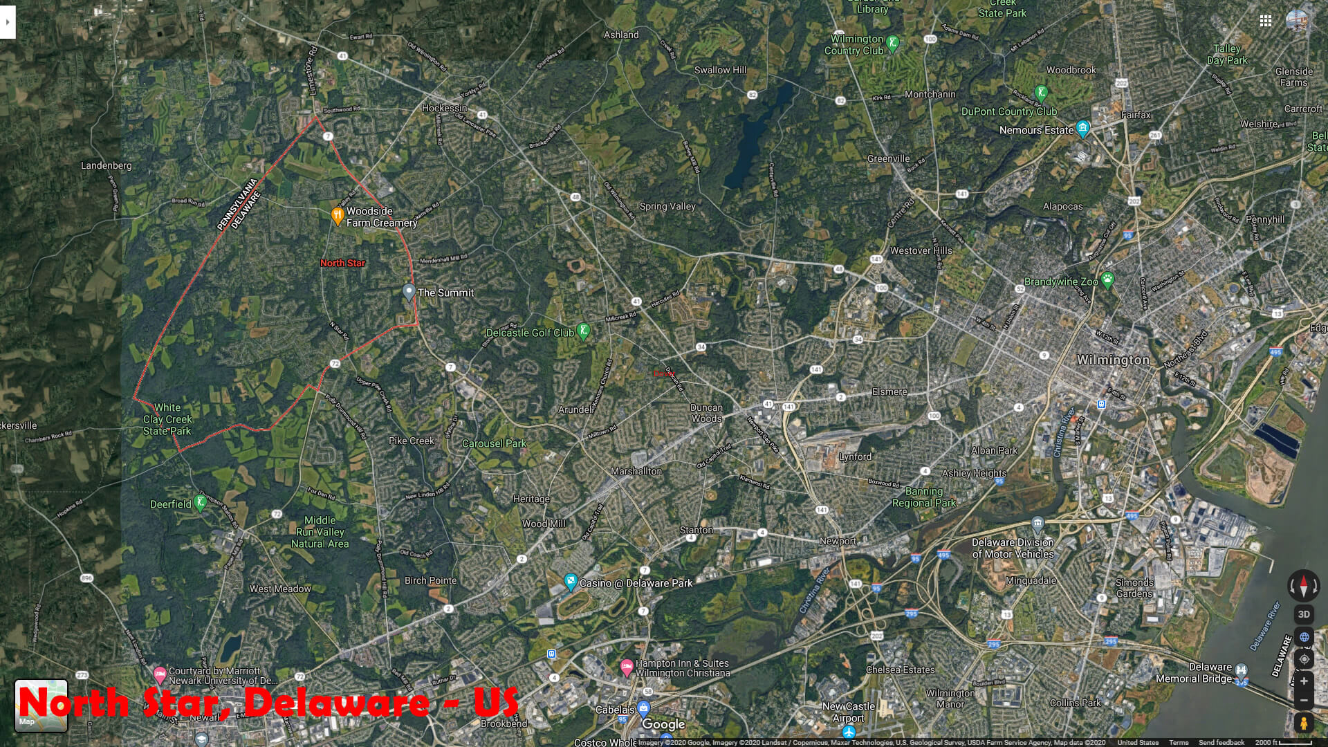 North Star, Delaware Map