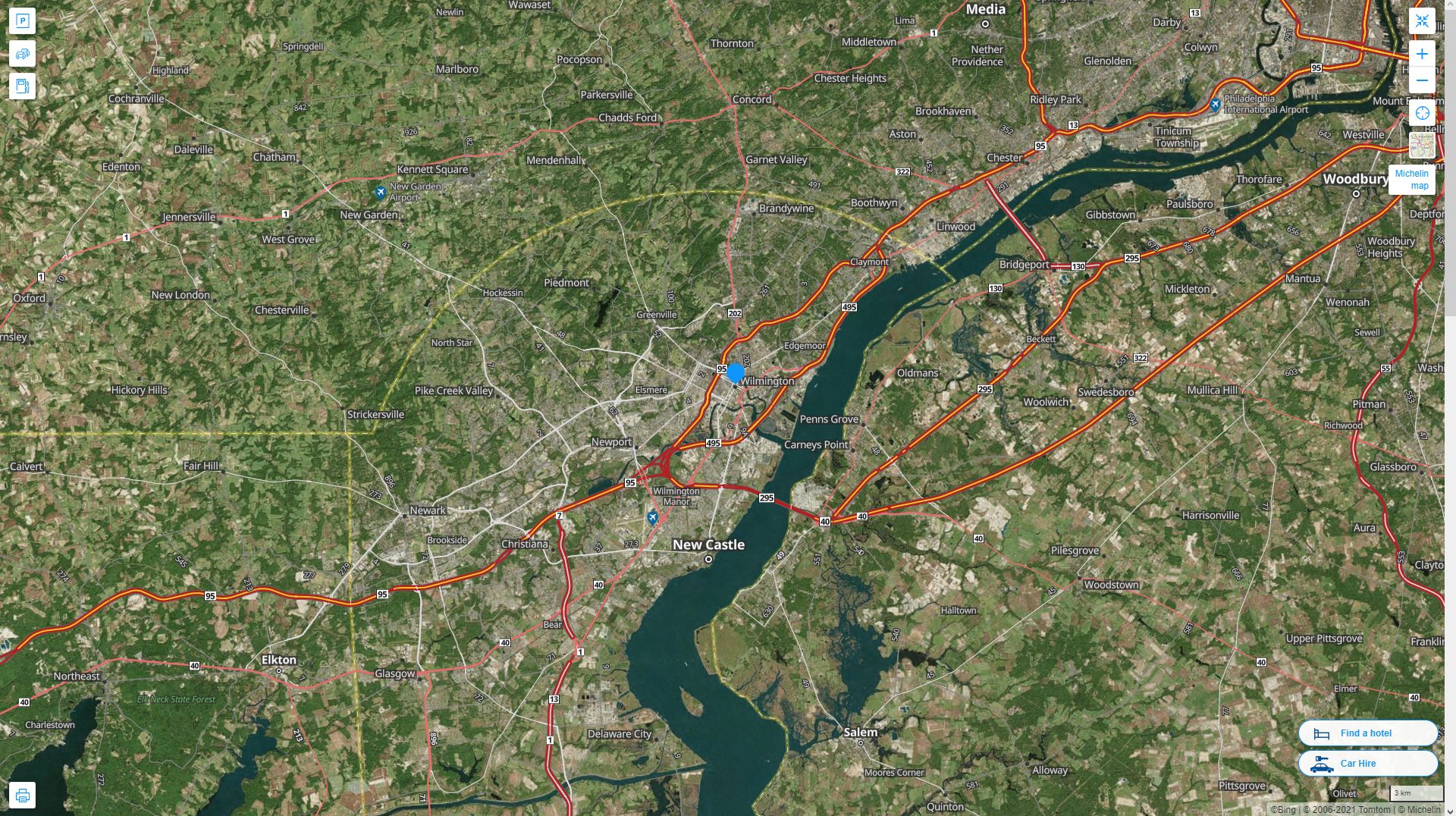 Wilmington, Delaware Map
