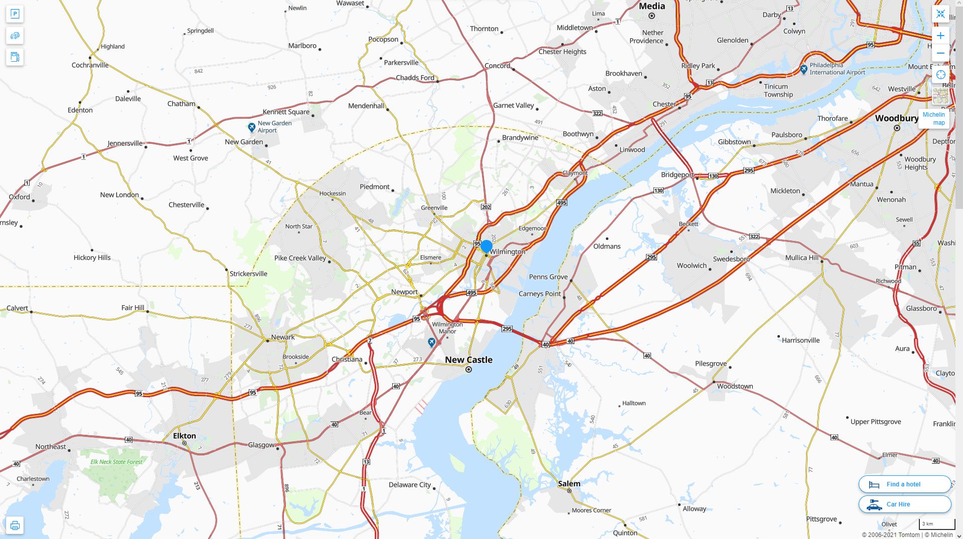 Wilmington, Delaware Map