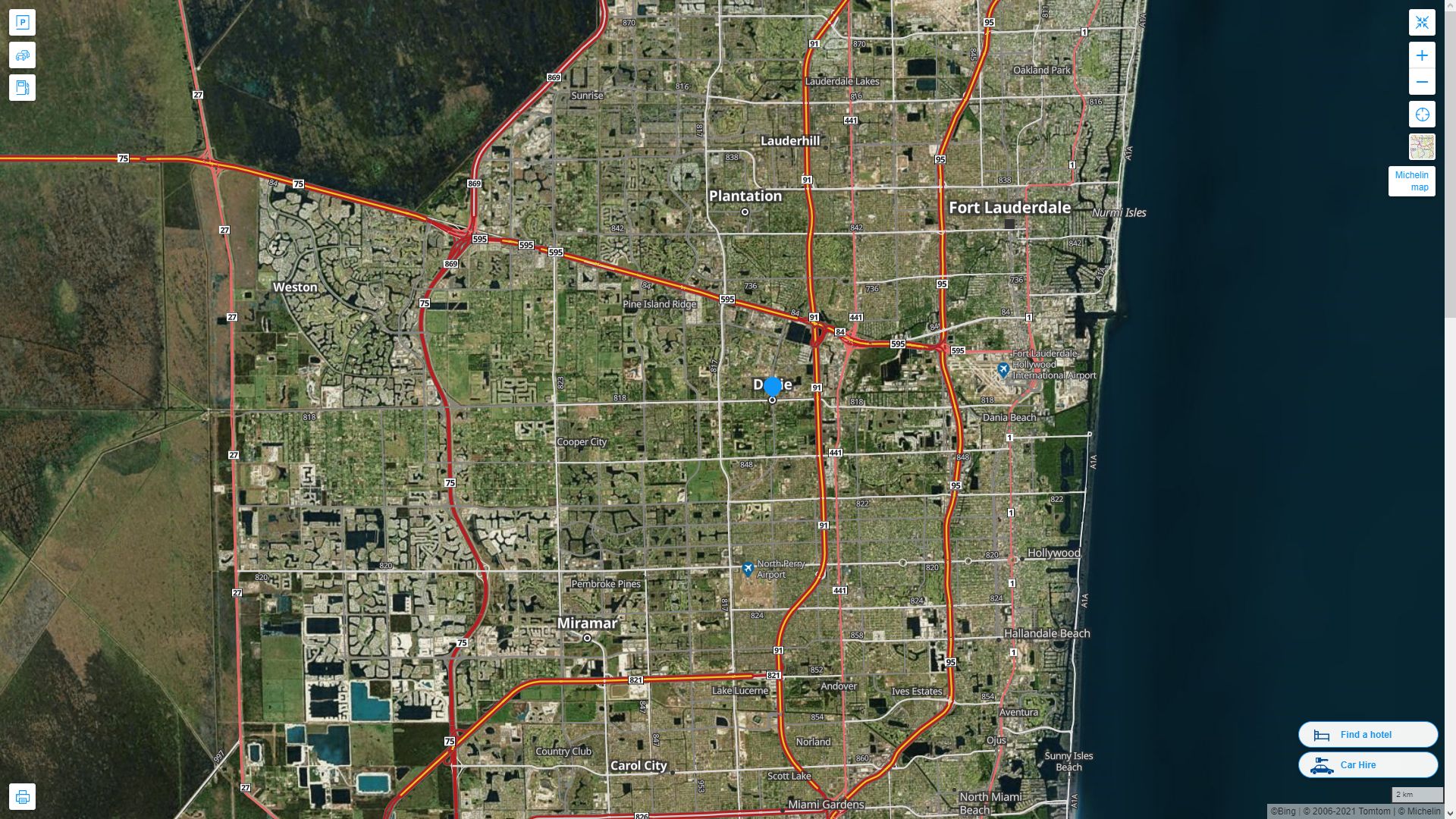 Davie Florida Zip Code Map Detailed