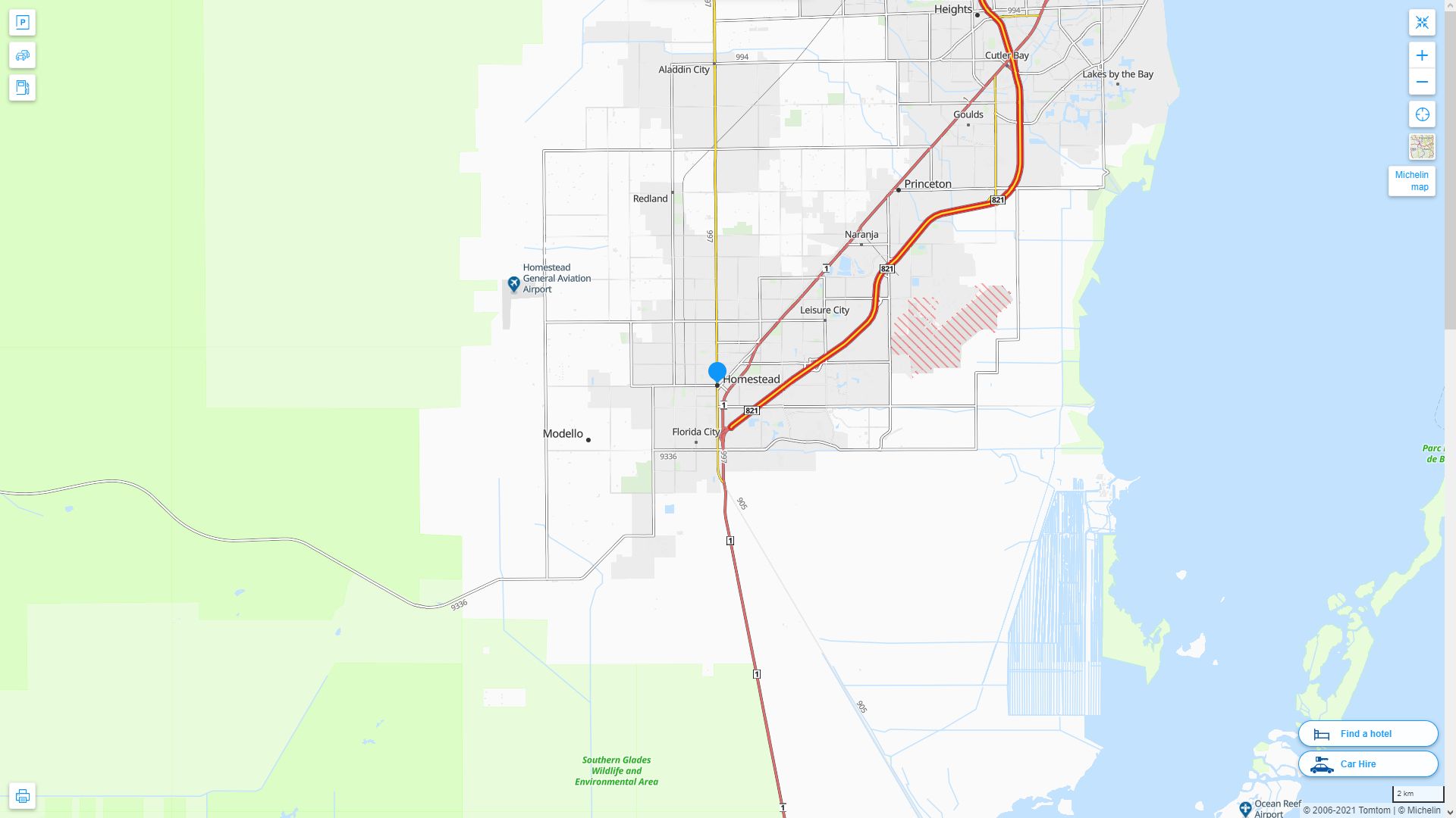 Homestead, Florida Map