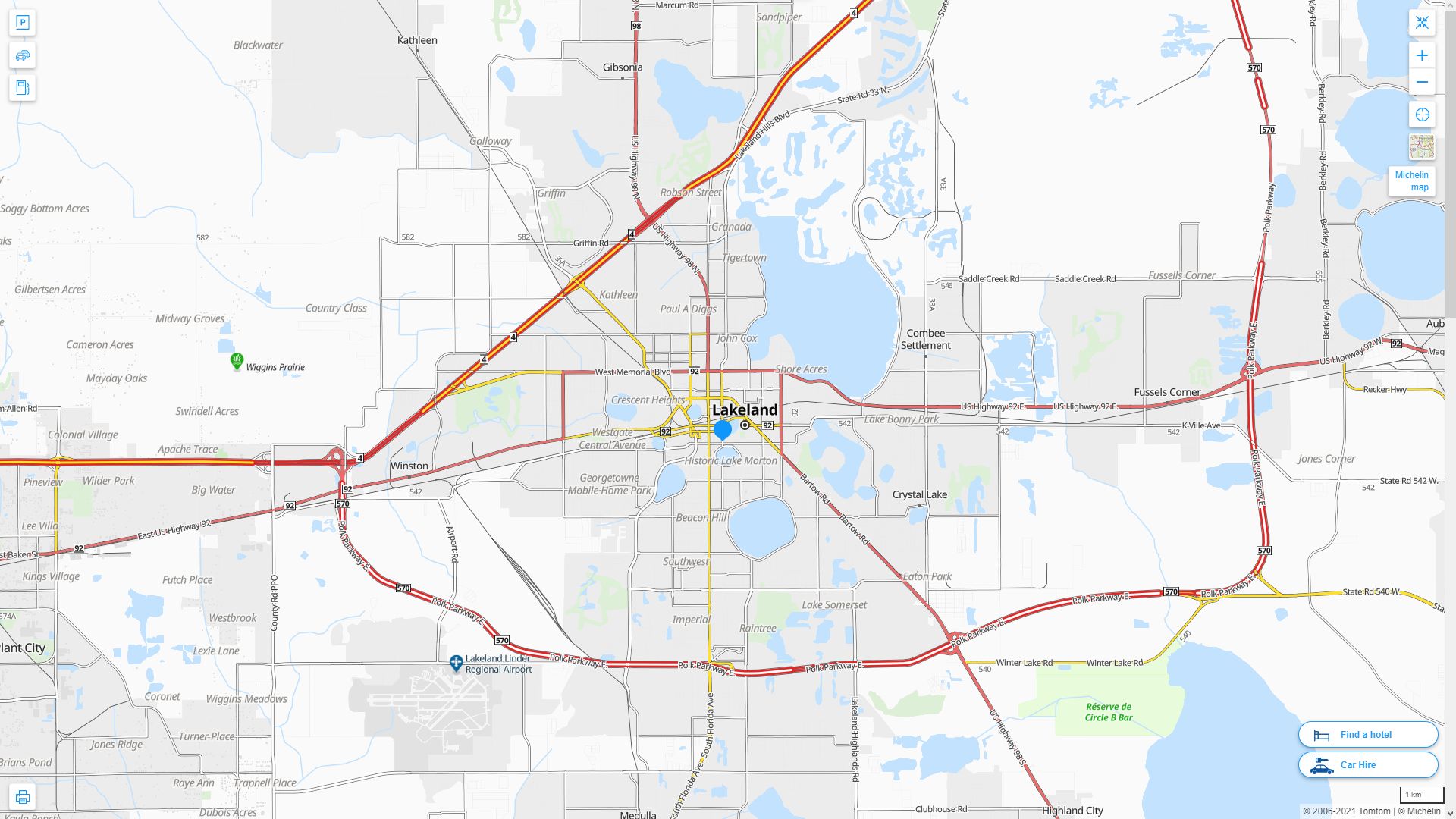 Lakeland, Florida Map