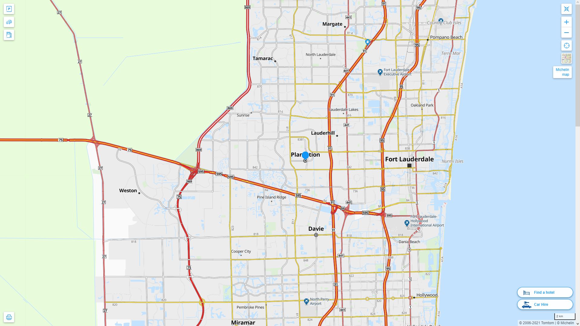 Plantation, Florida Map