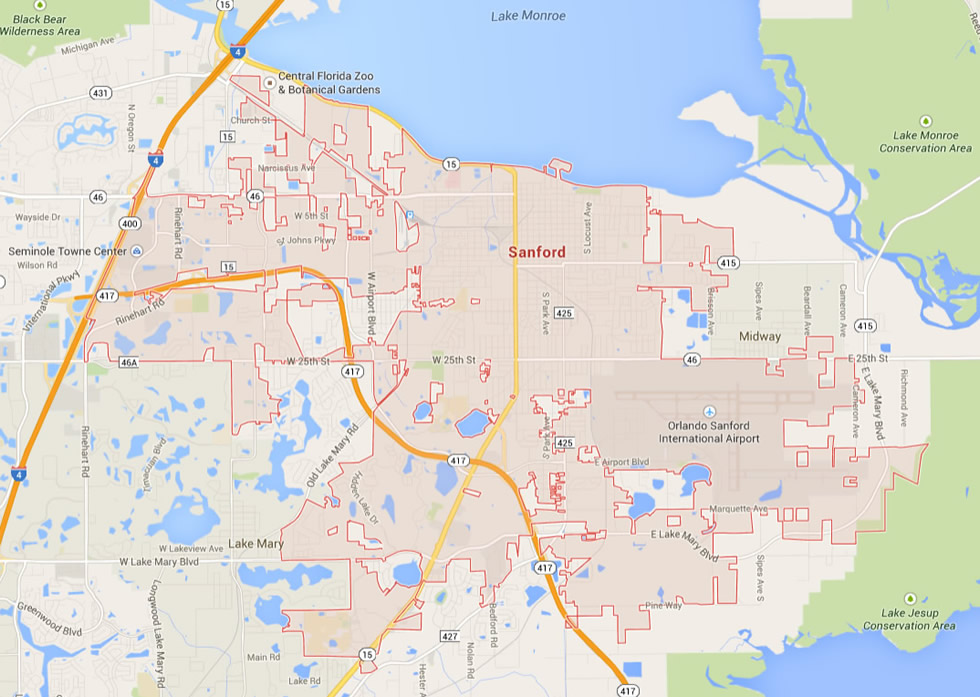 Sanford Florida Map - United States Sanford Florida Map - United States