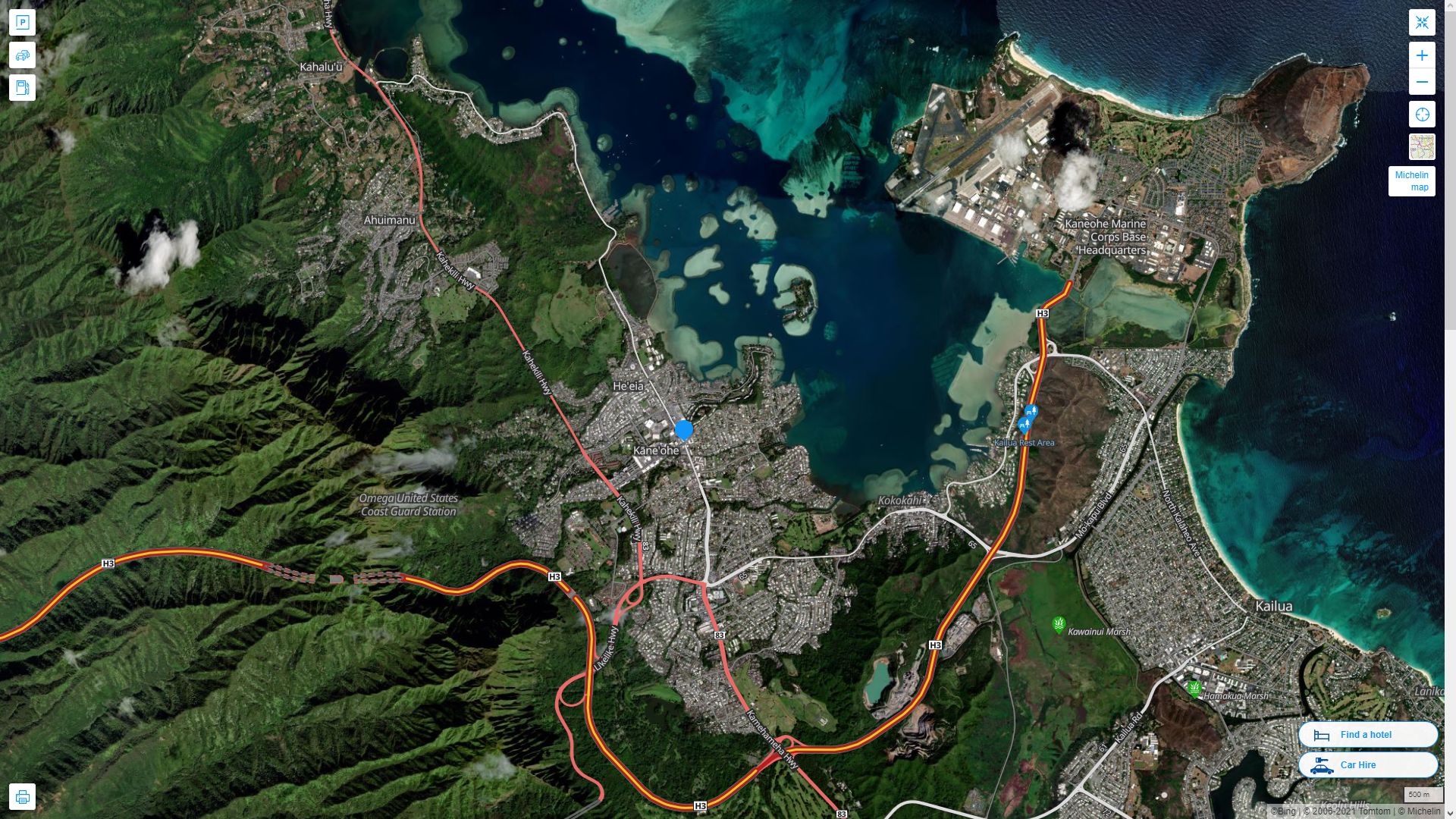 Kaneohe, Hawaii Map