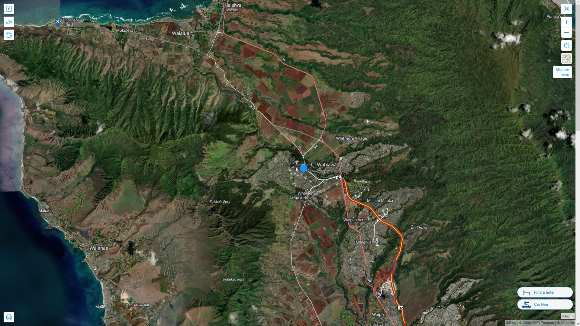 Schofield Barracks, Hawaii Map