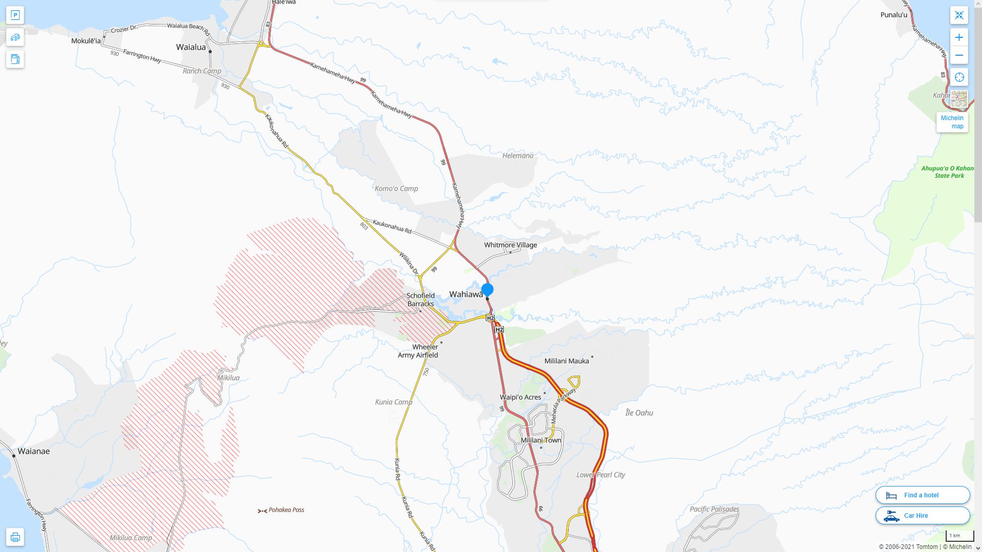 Wahiawa, Hawaii Map