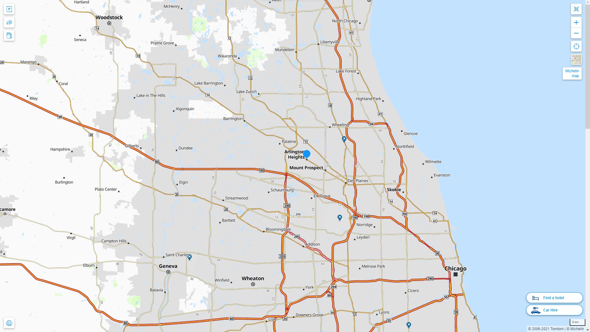 Arlington Heights, Illinois Map