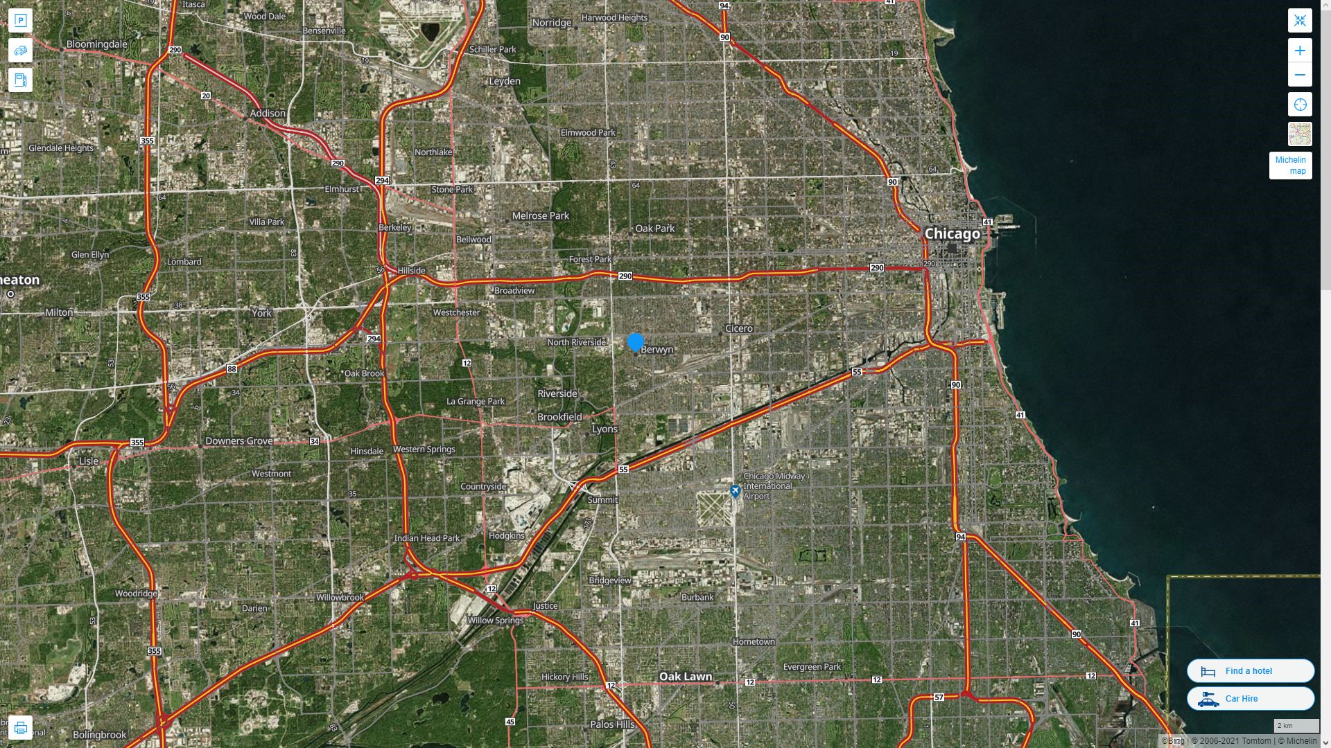 Berwyn, Illinois Map