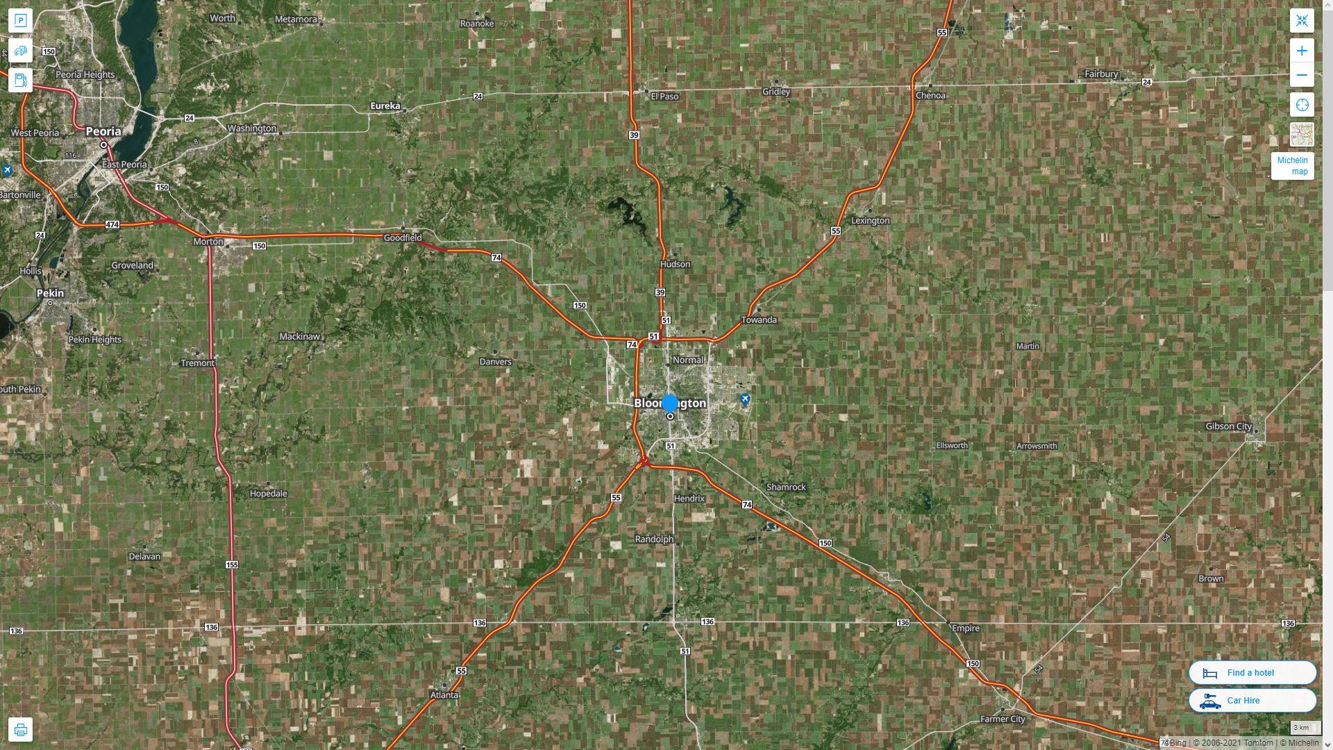 Bloomington illinois Map - United States