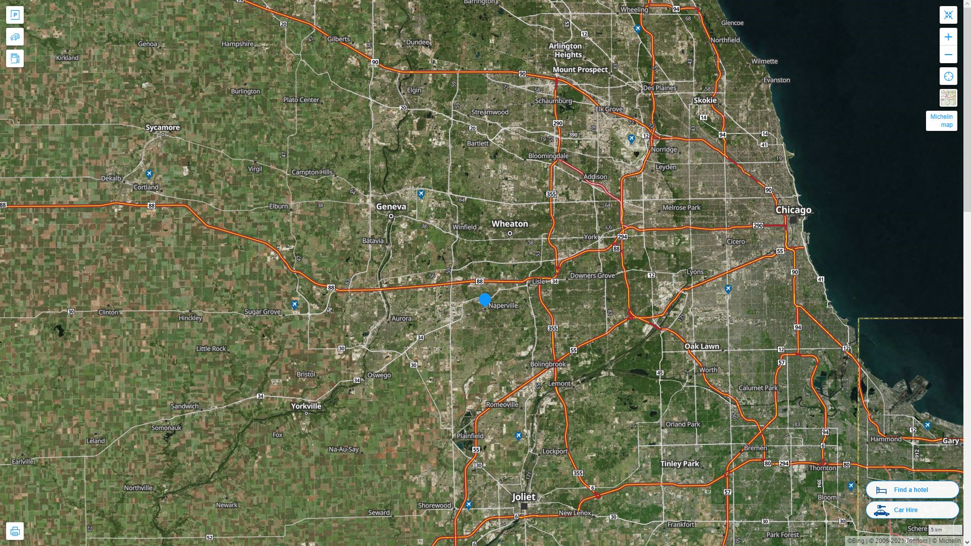 Naperville, Illinois Map