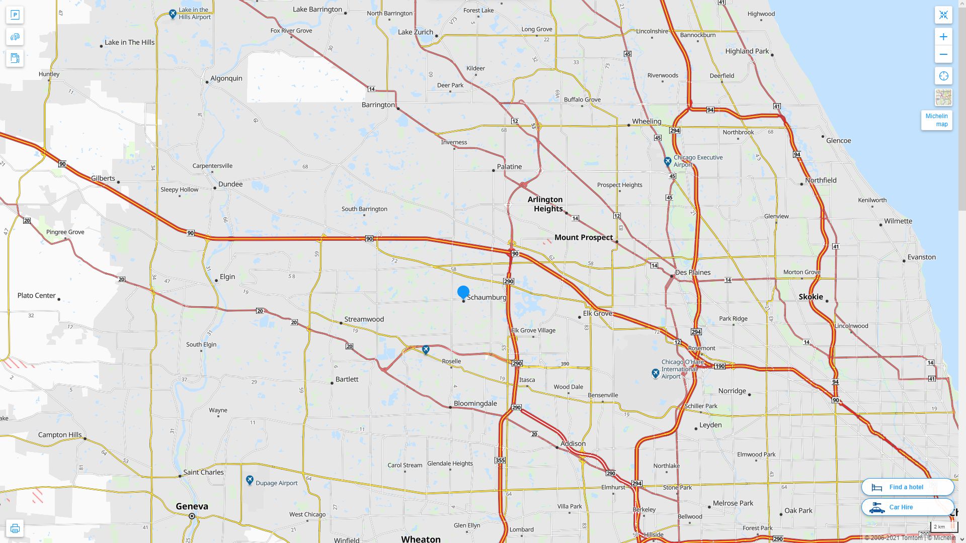 Schaumburg, Illinois Map