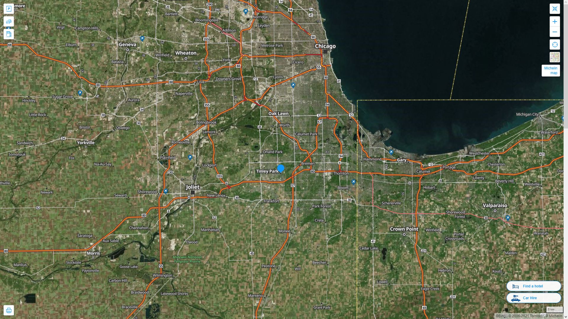 Tinley Park, Illinois Map
