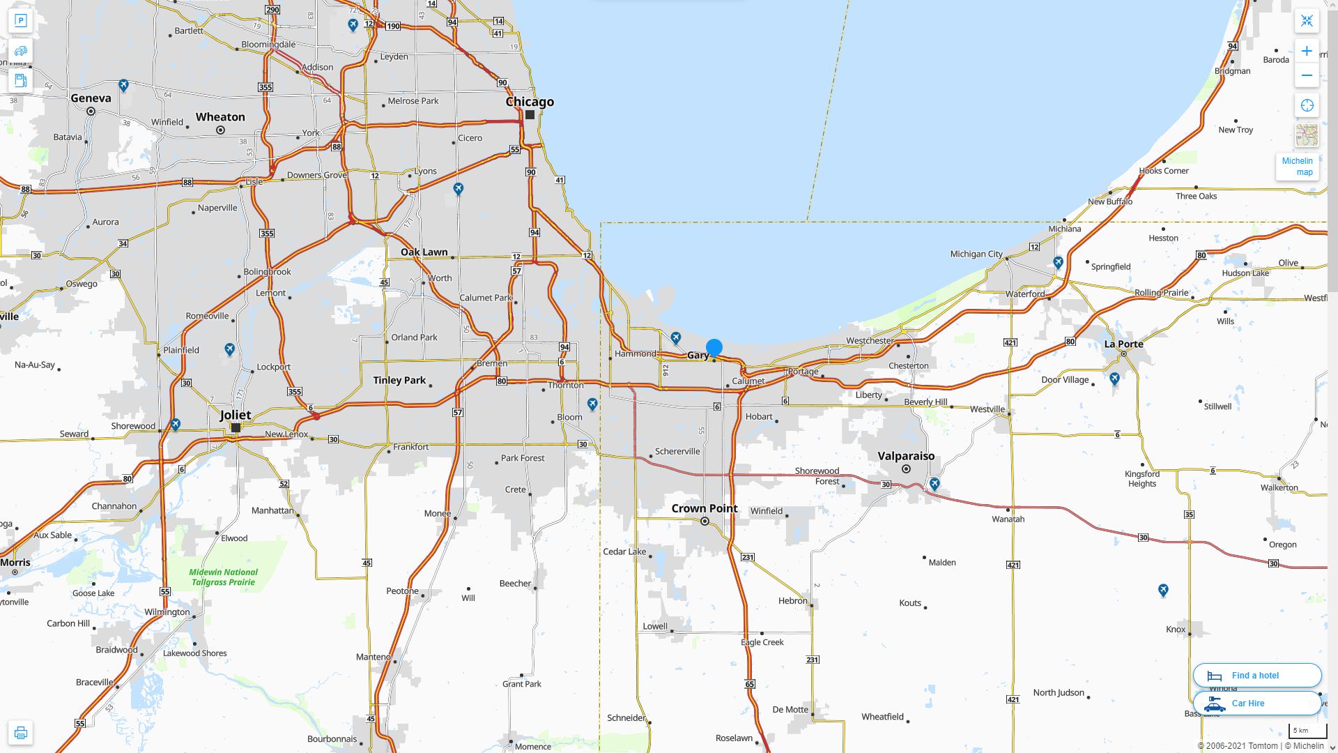 Gary, Indiana Map