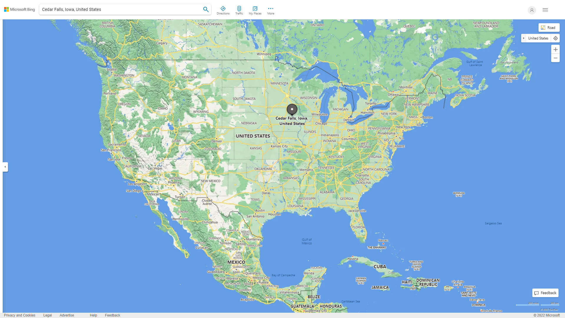 Cedar Falls, Iowa Map