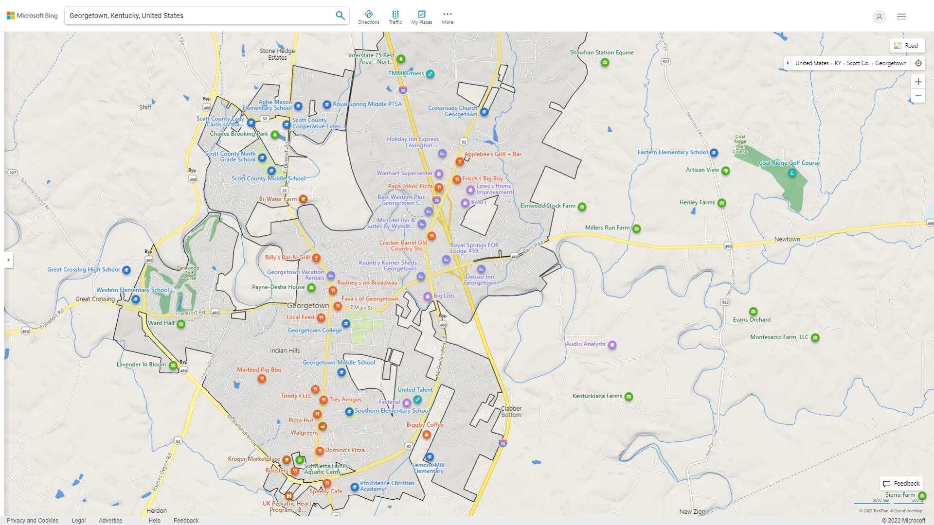 Georgetown, Kentucky Map
