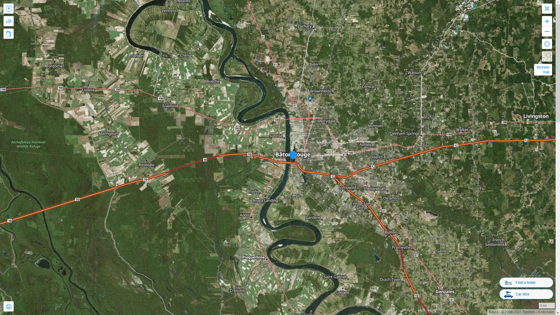 Baton Rouge, Louisiana Map