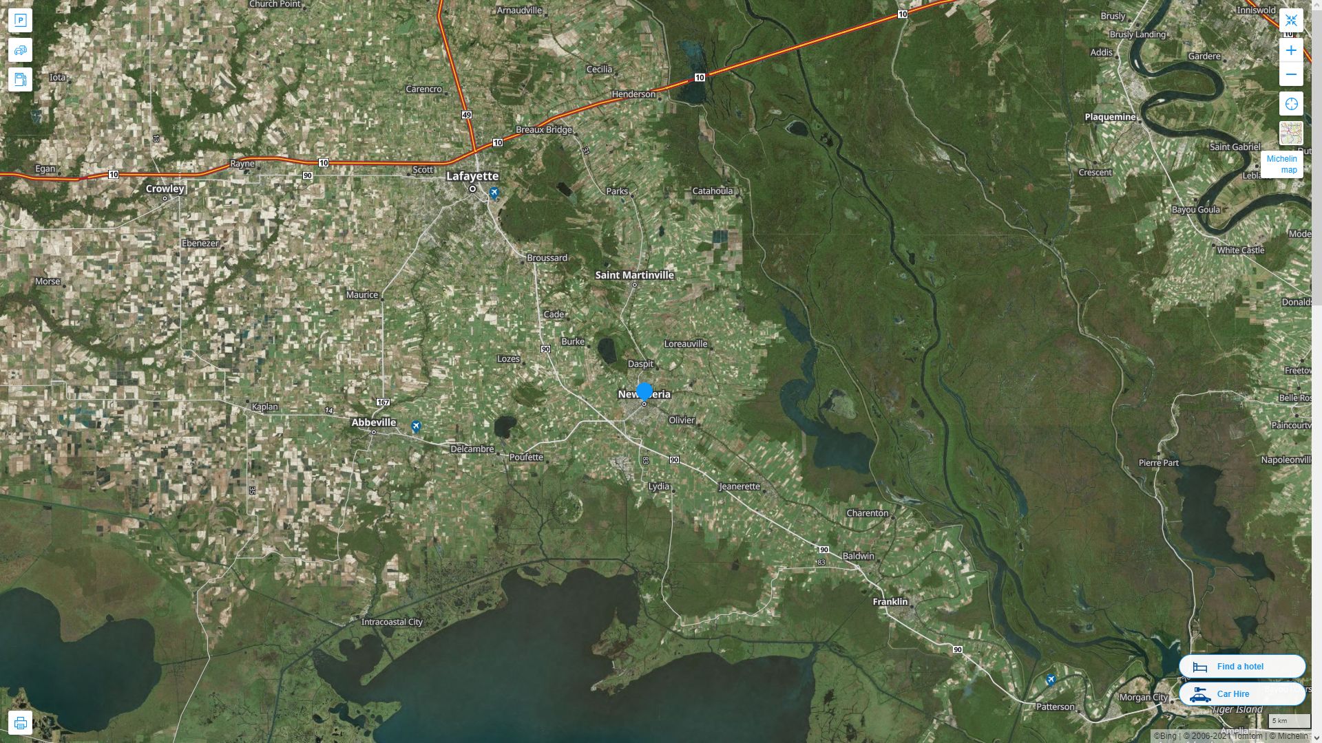 New Iberia, Louisiana Map