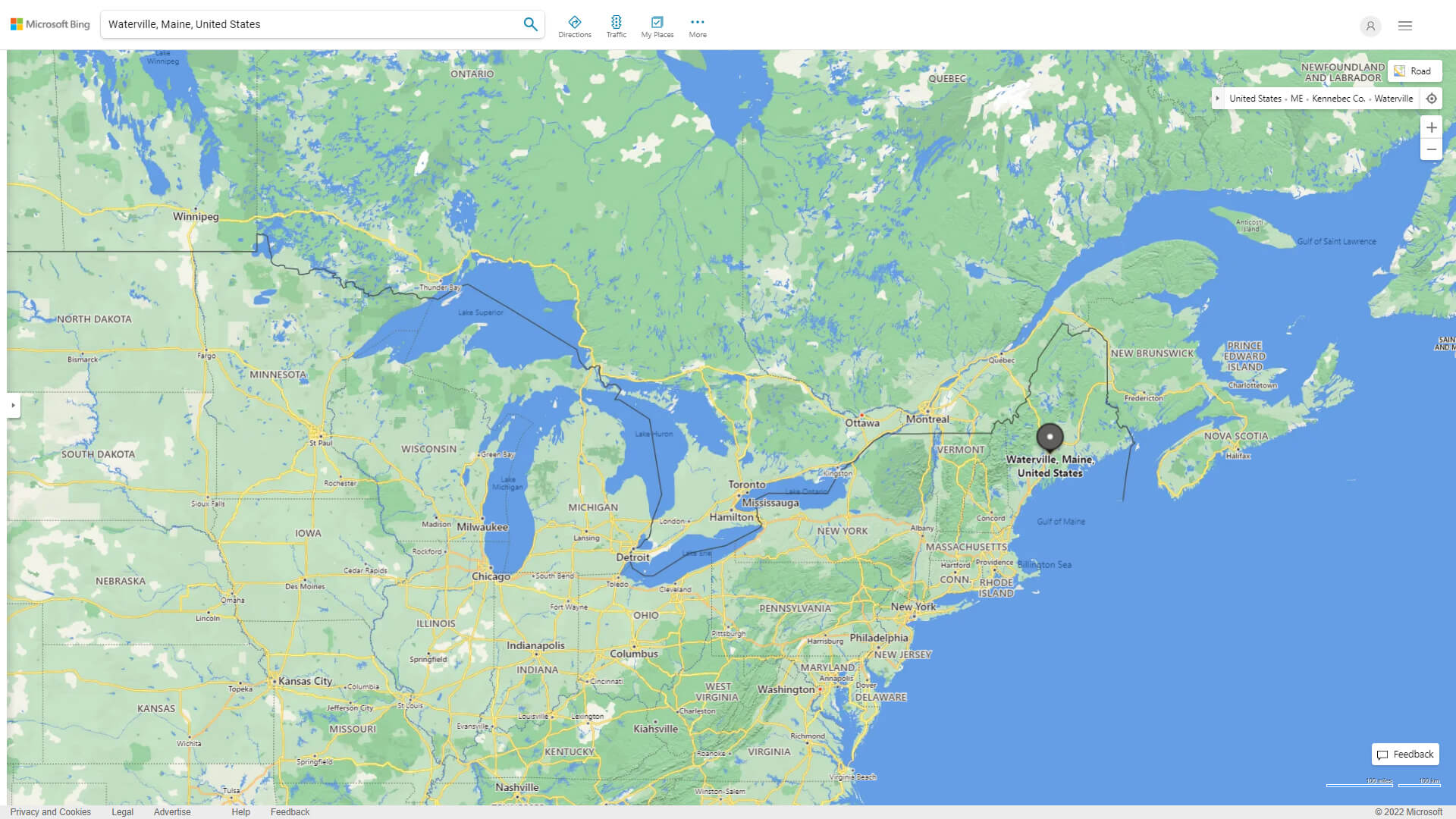 Waterville, Maine Map